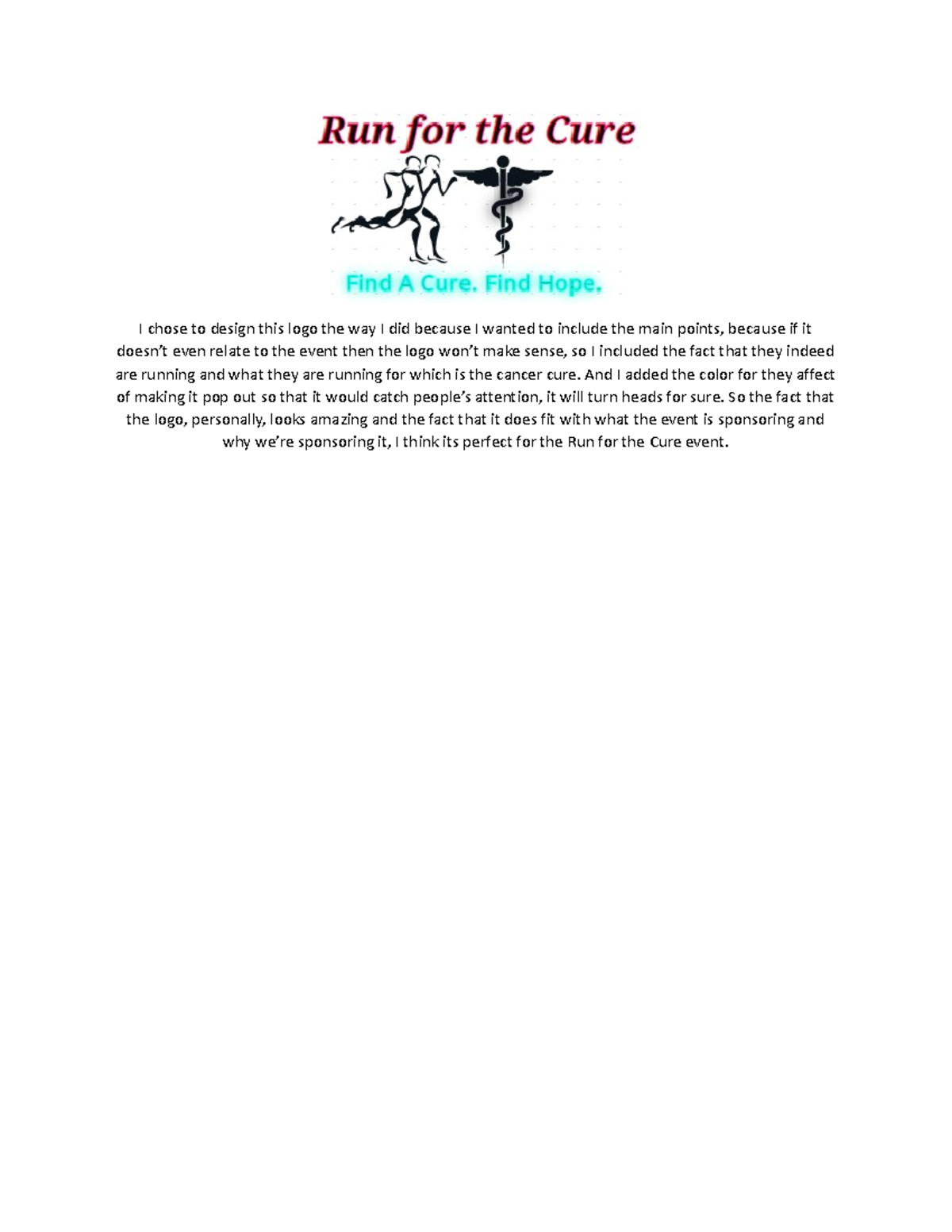 Run for the Cure, Design a Logo assignment - I chose to design this ...
