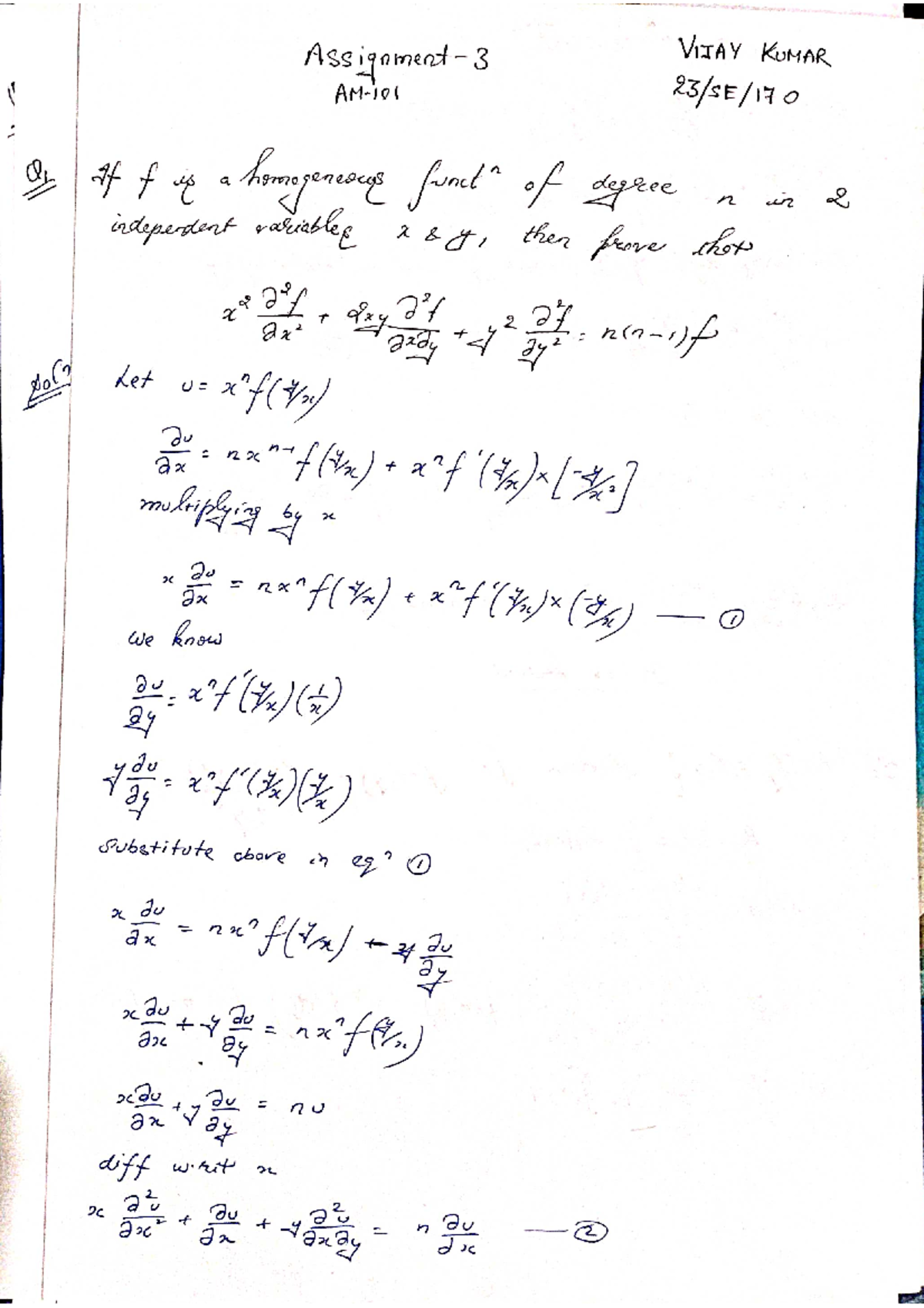 Math assignment 3 - Applied Mathematics - Studocu