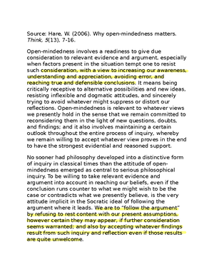 Article Critique - HDE 120 ARTICLE CRITIQUE 100 points Due: Lab 6 ...