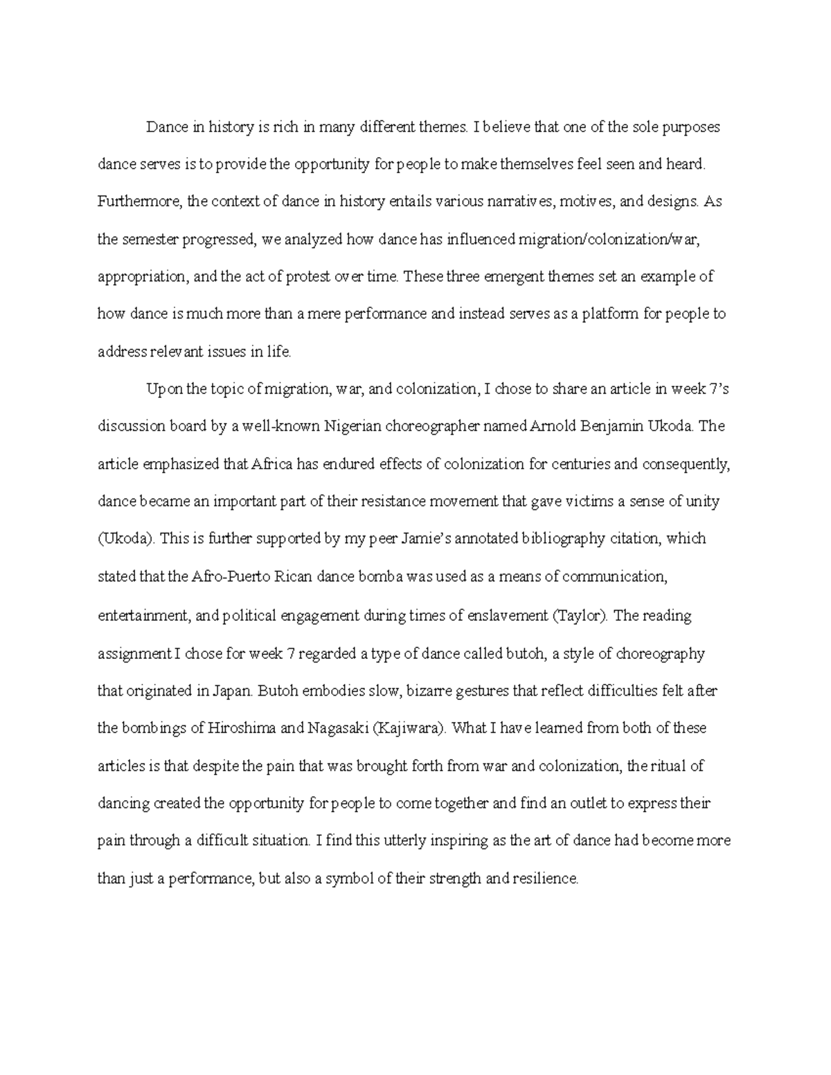 Balitao Dance 332 Module 2Writing Assignment - Dance in history is rich ...