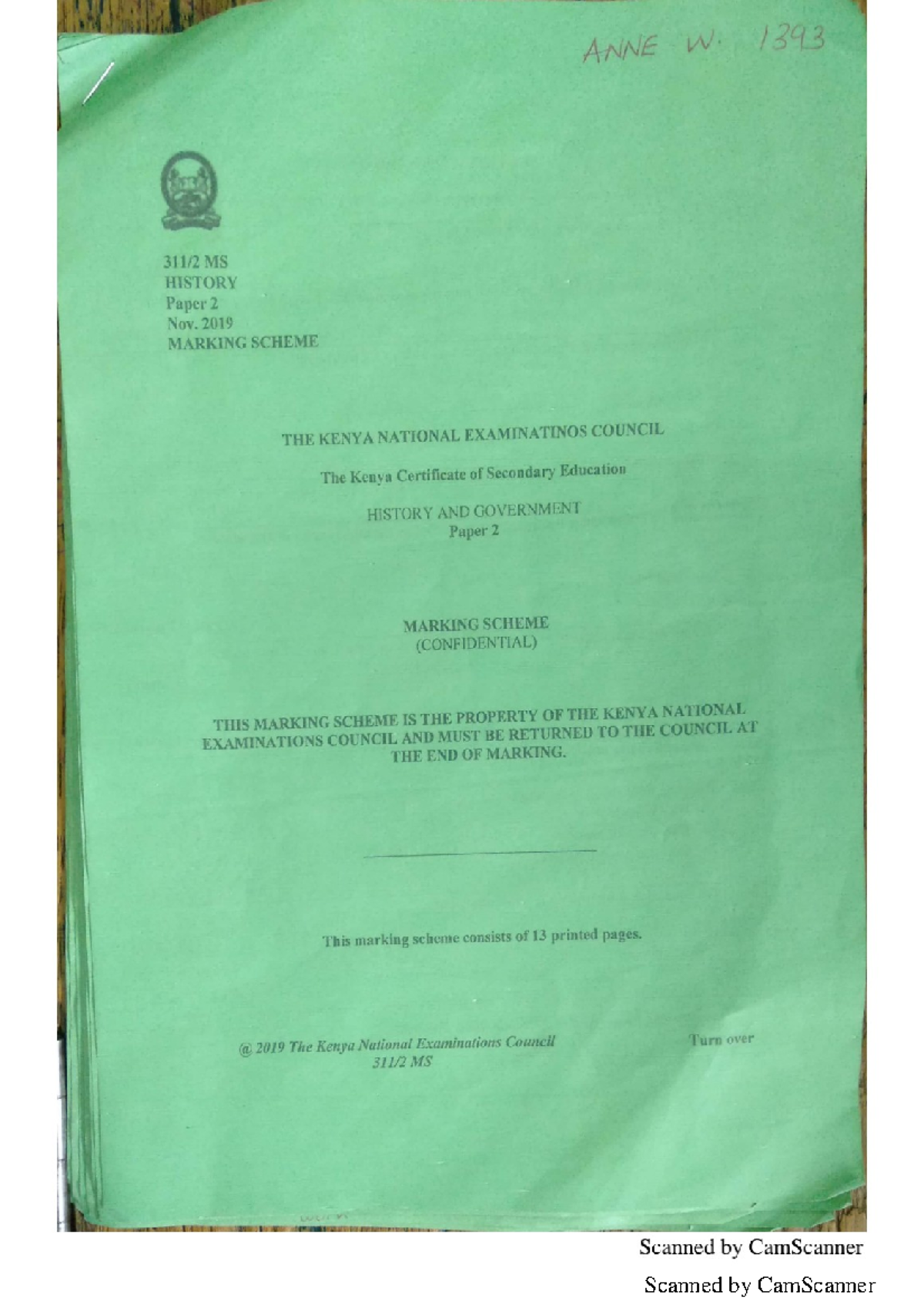 HIST P2 MS KCSE 2019 - KCSE - BUSINESS MANAGEMENT - Studocu