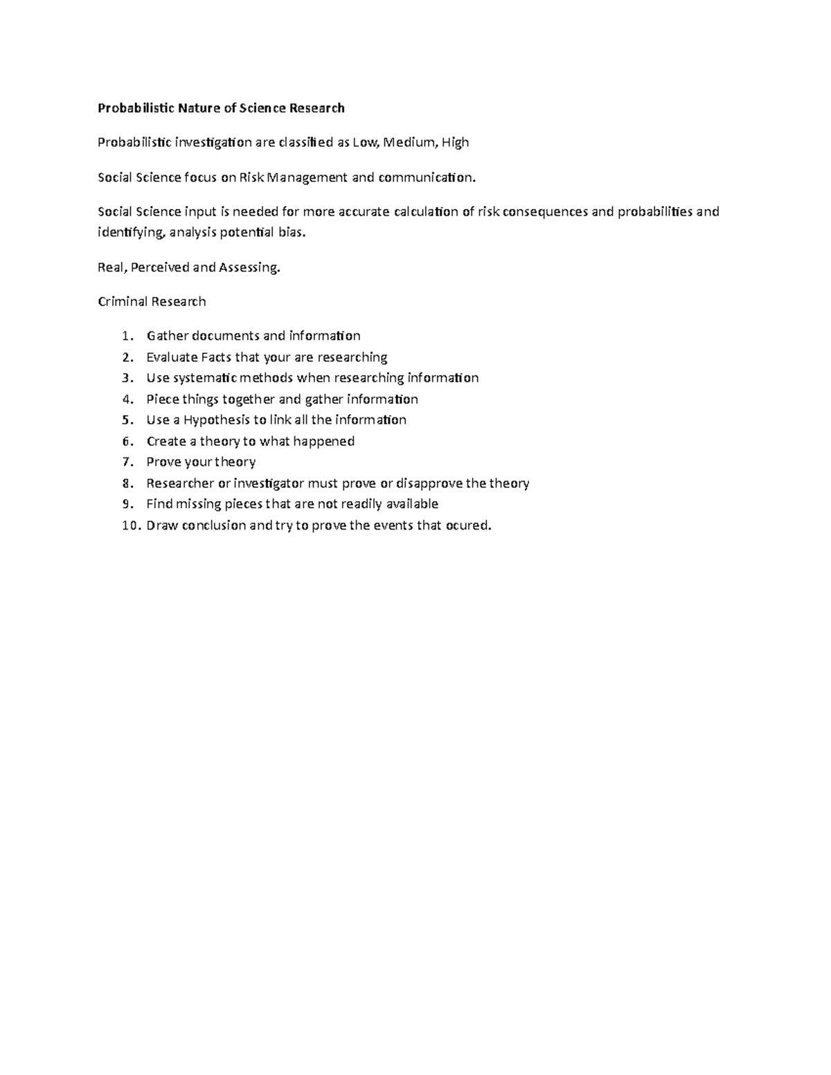 Probabilistic Nature of Science Research - Probabilistic Nature of ...