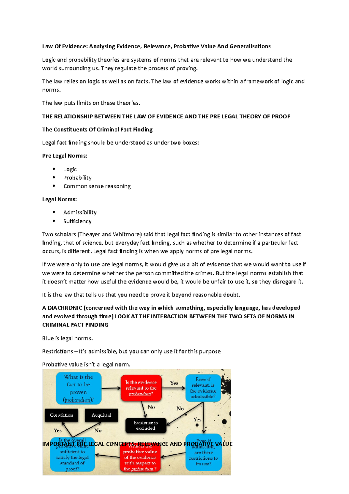 Law Of Evidence - Analysing Evidence, Relevance, Probative Value And ...