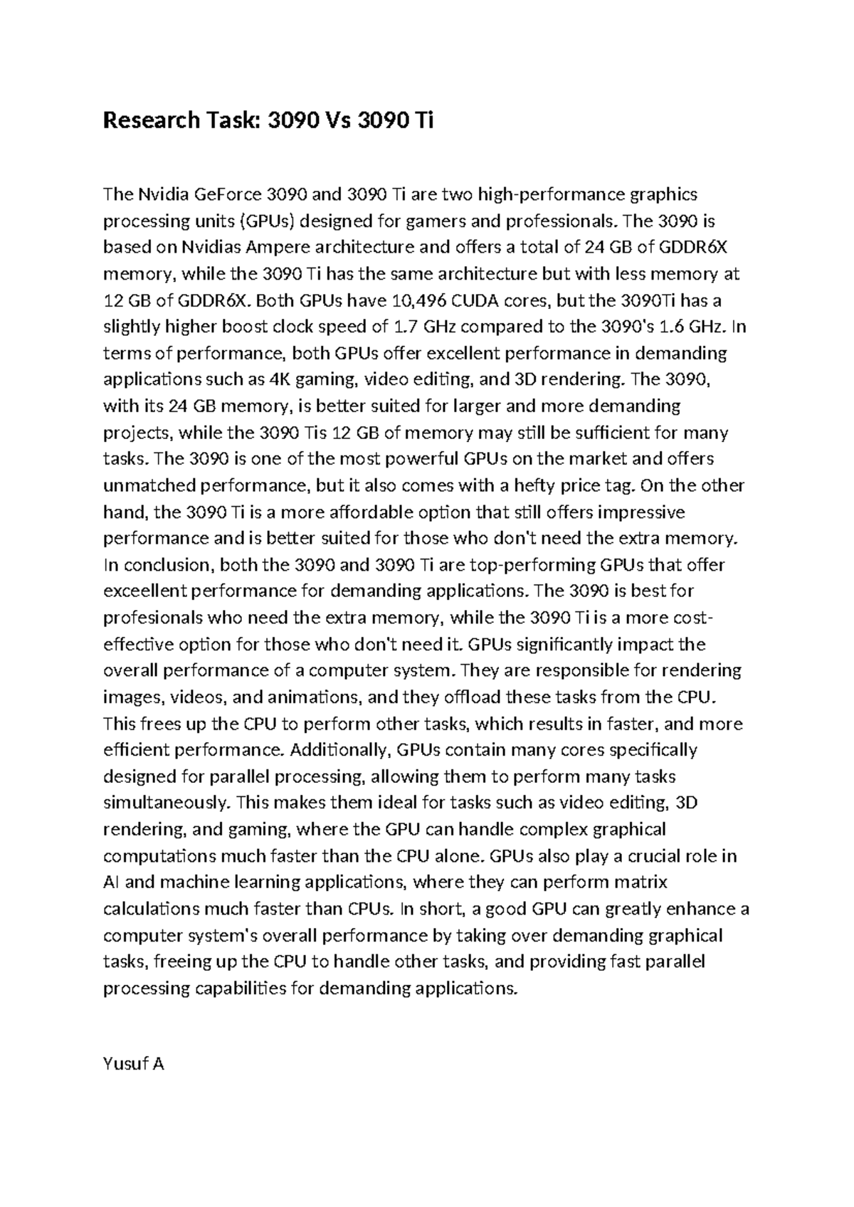 3090 vs 3090Ti - computer scence homework - Research Task: 3090 Vs 3090 ...