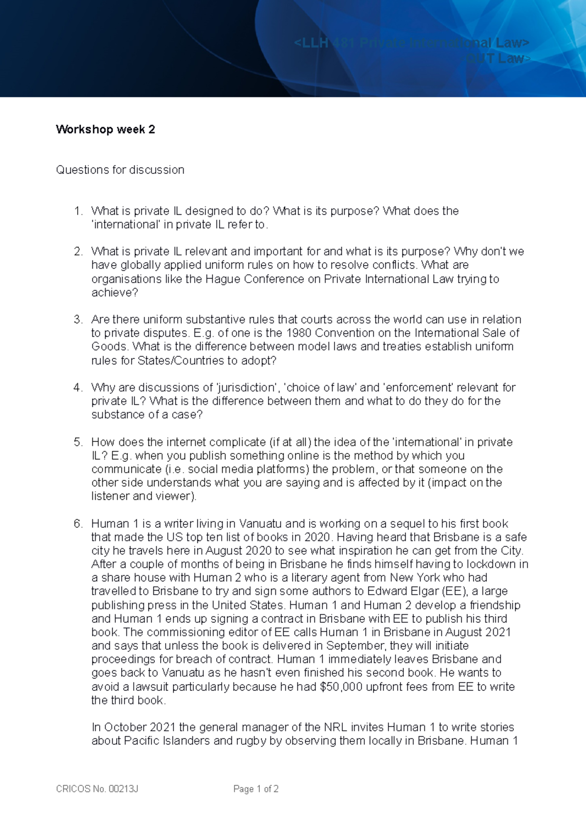 workshop week 2-1 - Workshop week 2 - Studocu