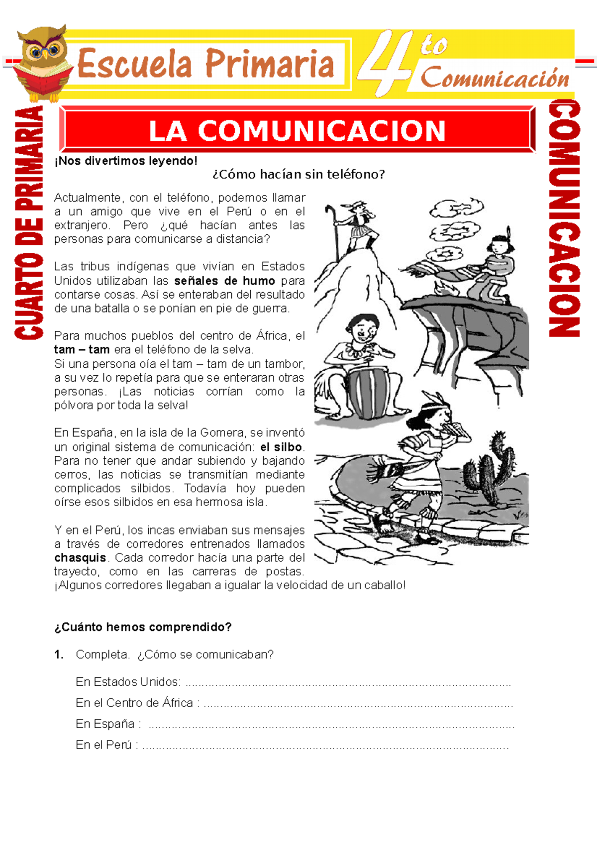 La Comunicación para Cuarto de Primaria - de Primaria ¡Nos divertimos leyendo! ¿Cómo hacían sin ...