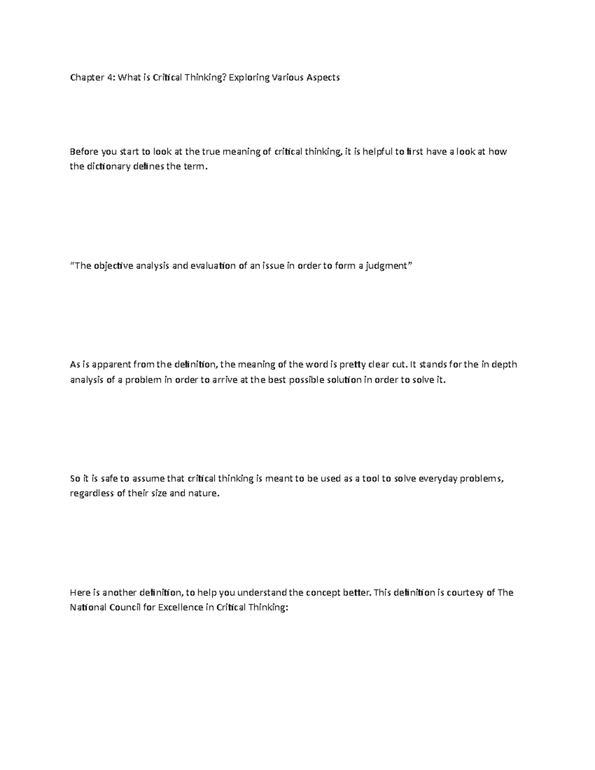 Chapter 4 What-WPS Office - Chapter 4: What is Critical Thinking ...