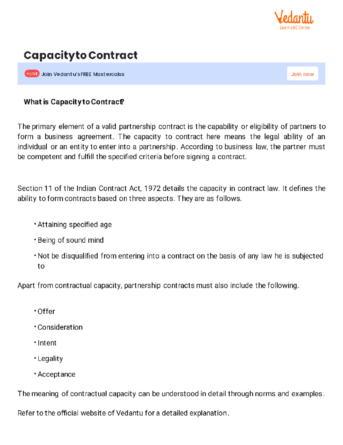 Capacity to Contract - BBA-Hospitality Management - Studocu