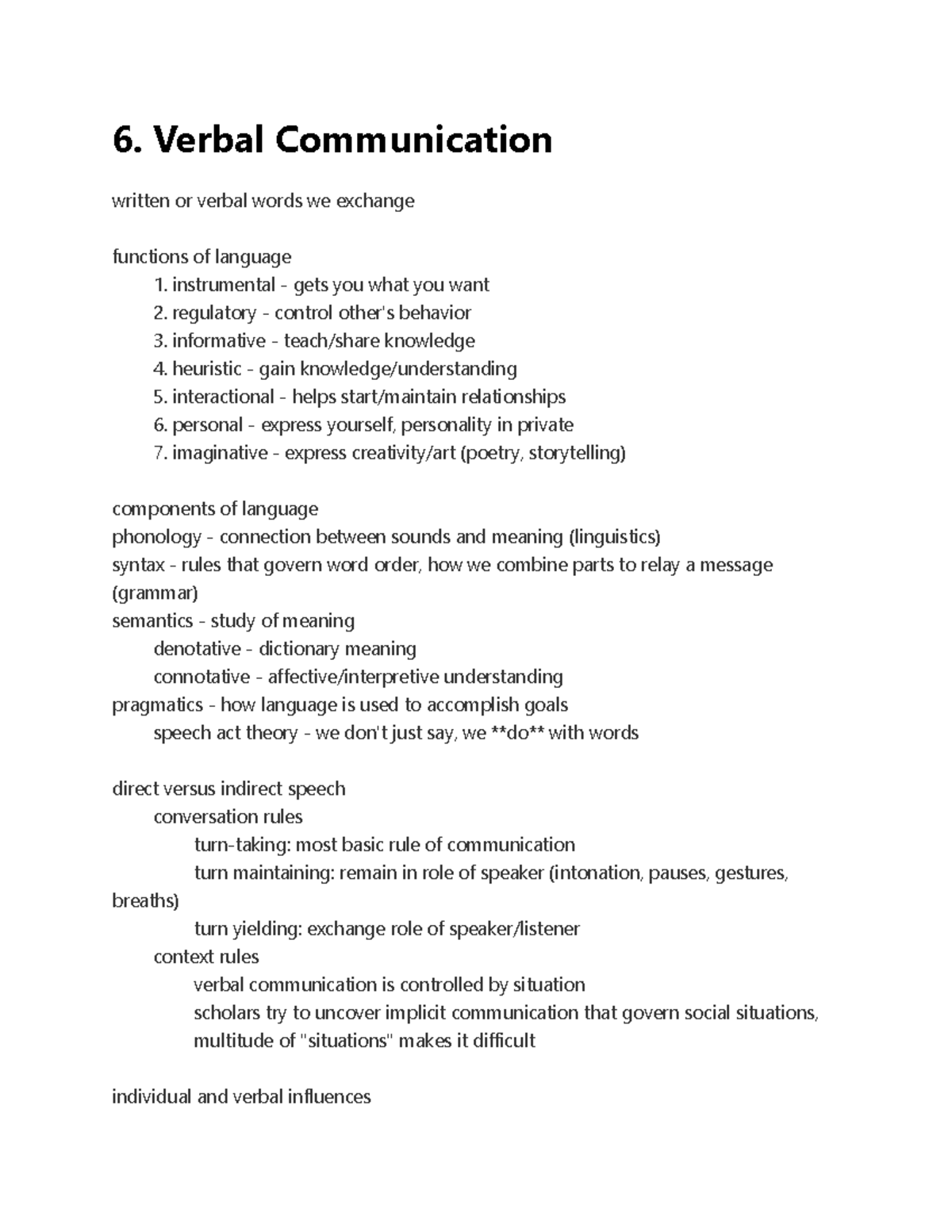 6. Verbal Communication - 6. Verbal Communication written or verbal ...