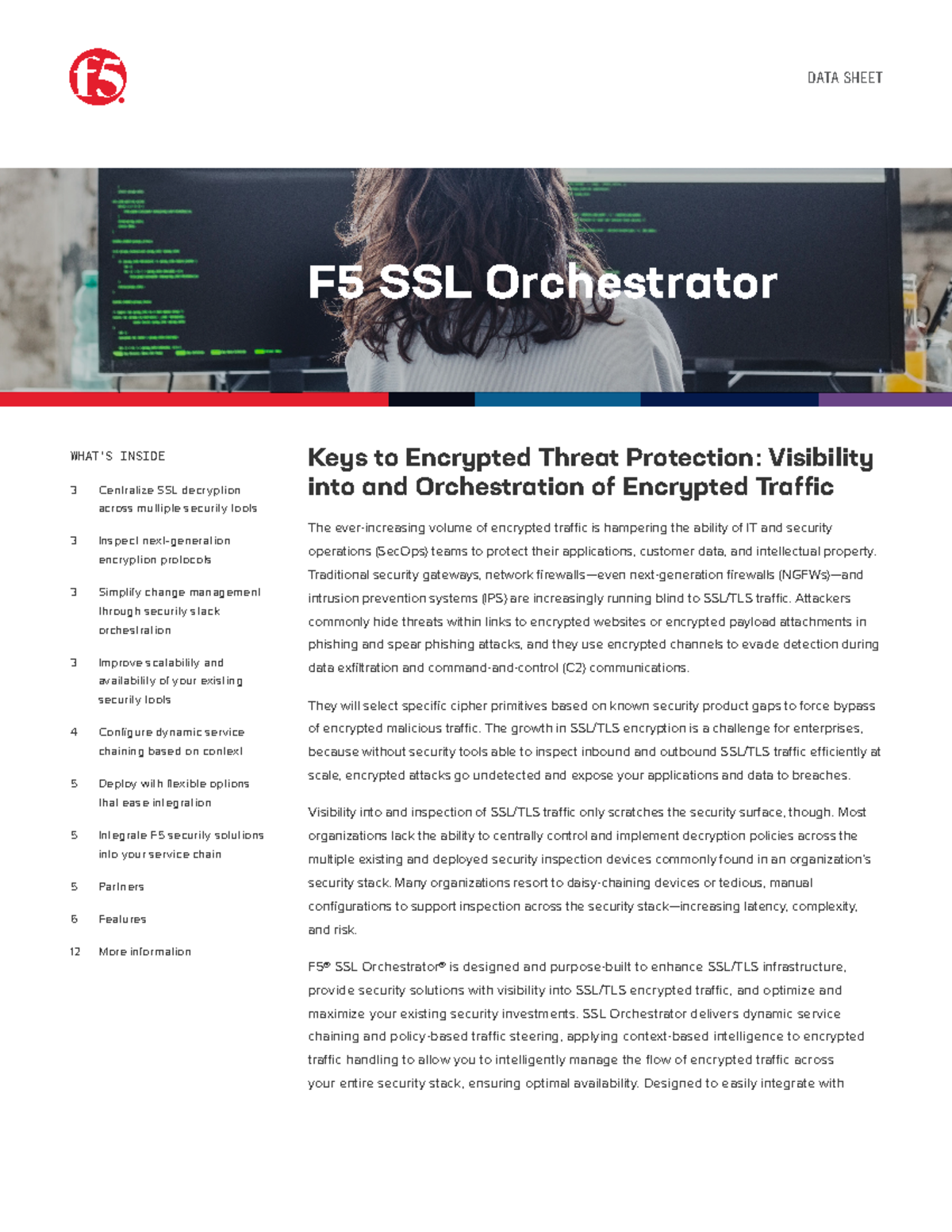 Ssl orchestrator datasheet - DATA SHEET F5 SSL Orchestrator Keys to Encrypted Threat Protection ...