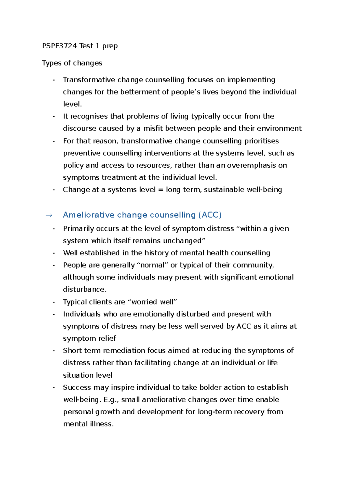 PSPE3724 Test 1 prep - test 1 prep - PSPE3724 Test 1 prep Types of ...