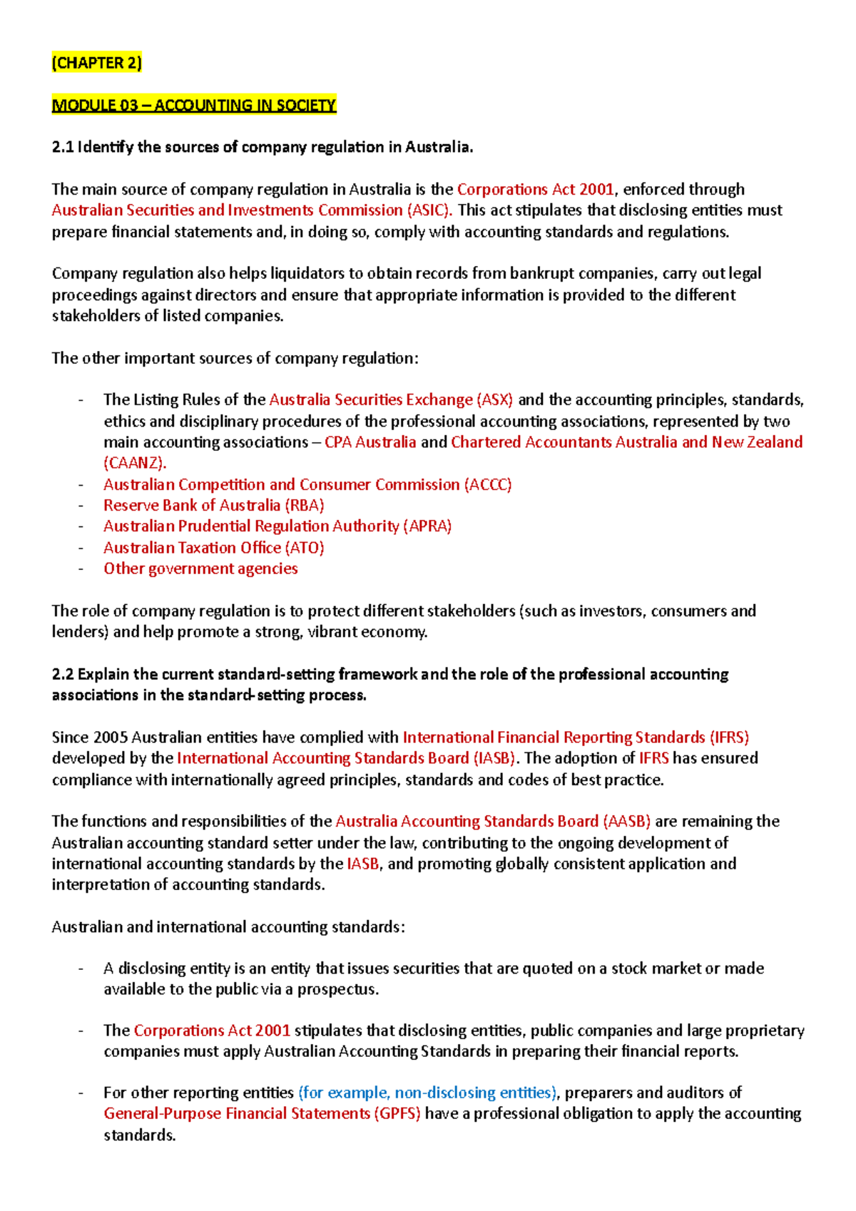 accounting in context - lecture notes for c 2 - (CHAPTER 2) MODULE 03 ...