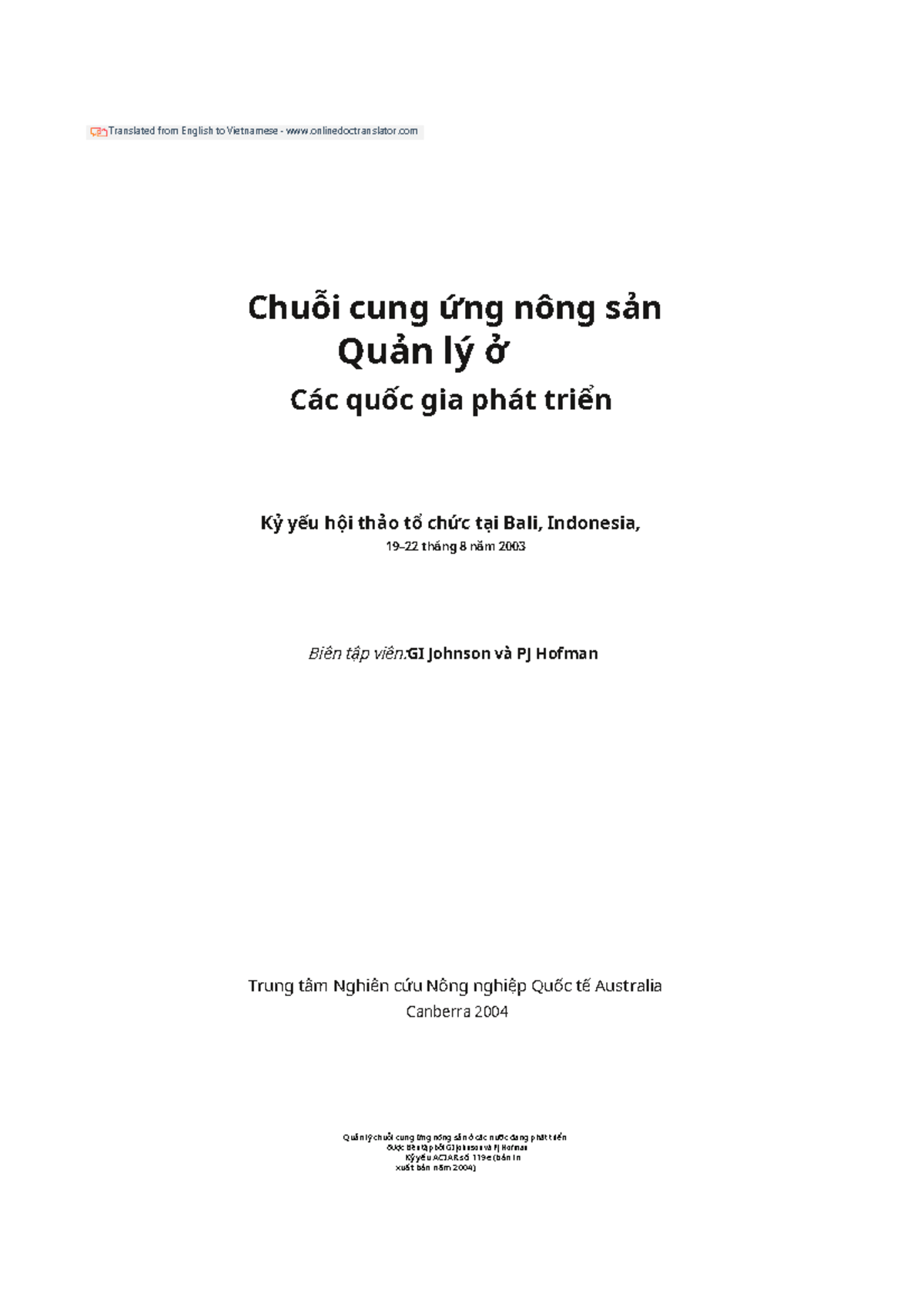 PR119 Analysis of the Constraints to Banana Industry Development in ...