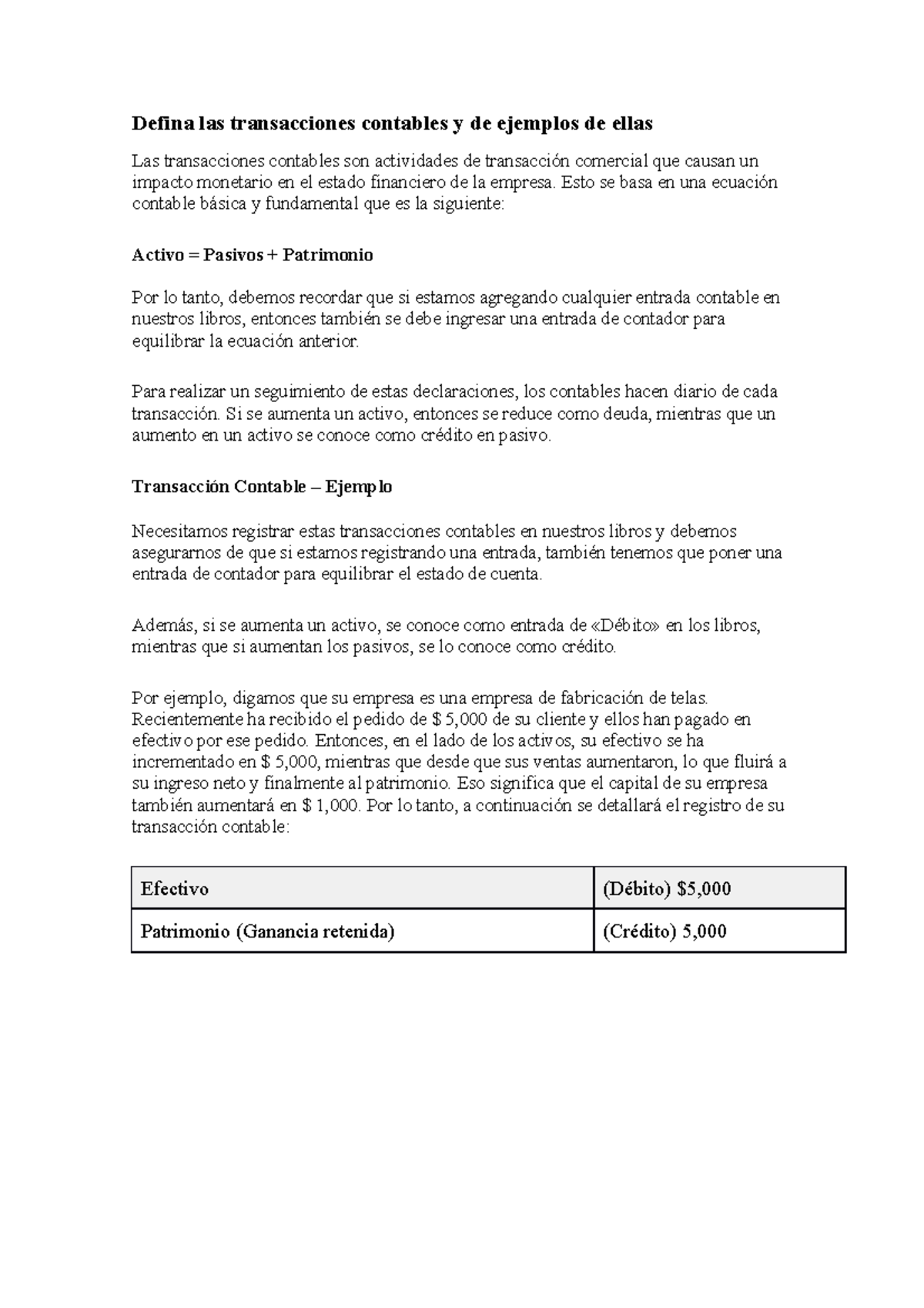 Jeanne Mojica Tarea 3 - Defina las transacciones contables y de ...