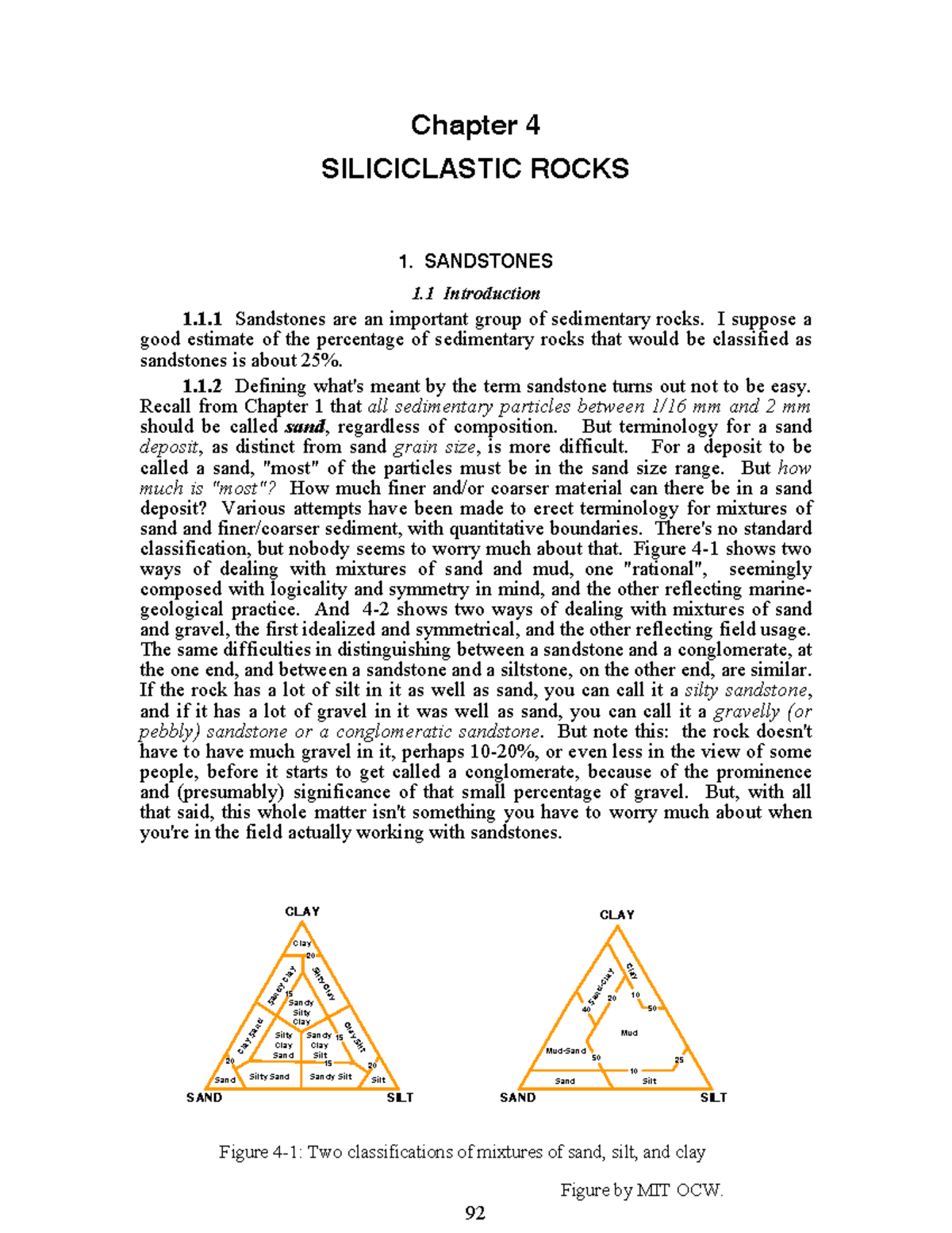Siliciclasti Rocks - Chapter 4 SILICICLASTIC ROCKS SANDSTONES 1 ...
