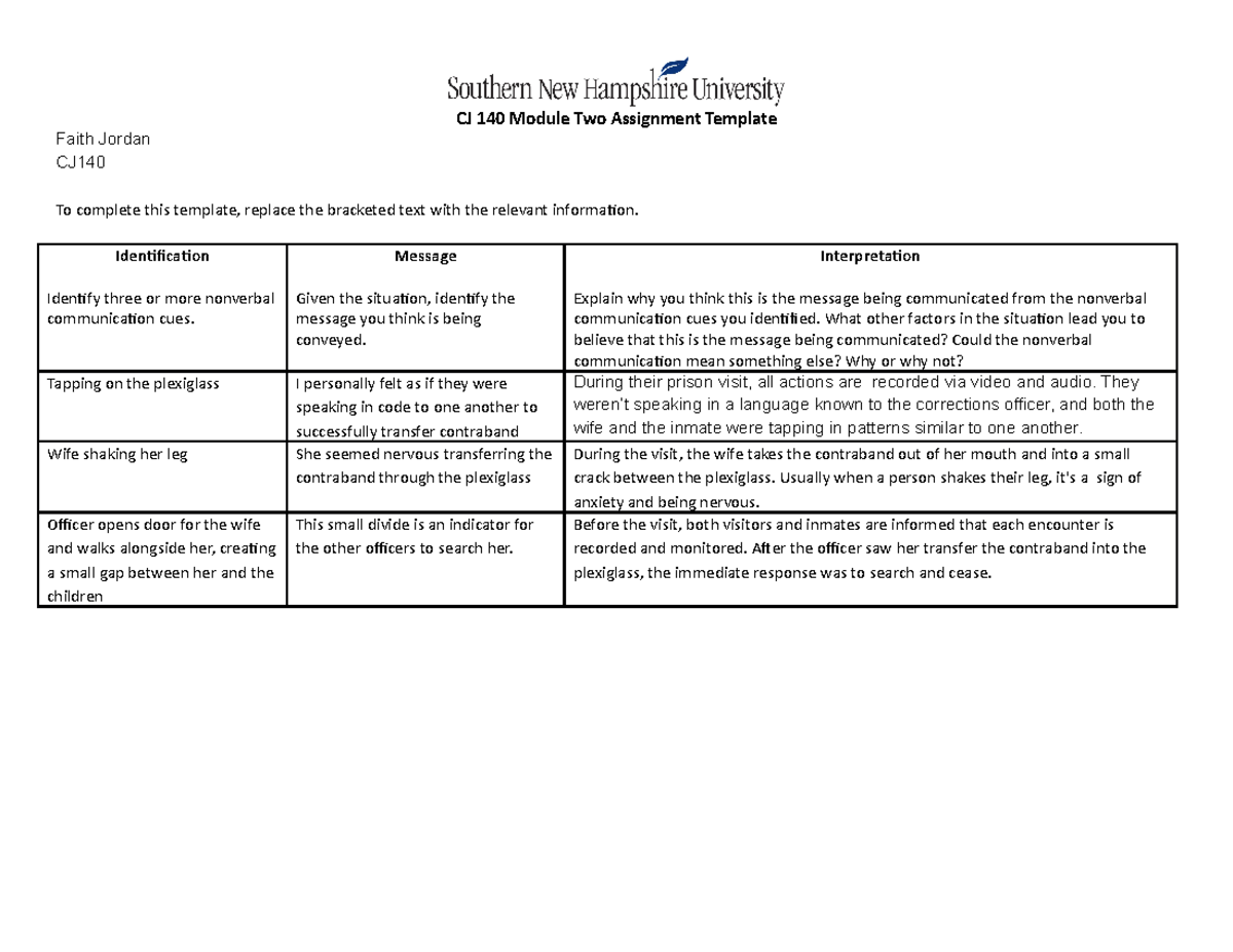 CJ 140 Module Two Assignment - Identification Identify three or more ...