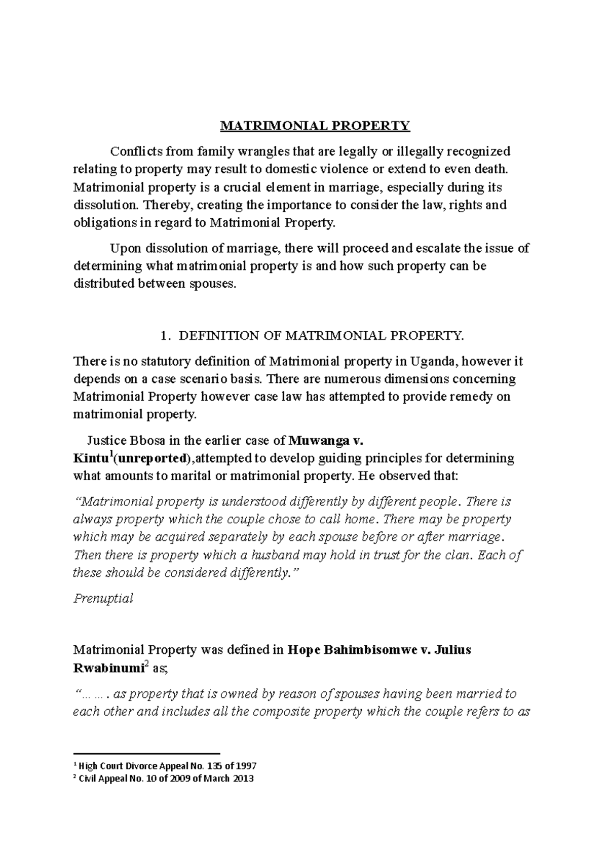 Matrimonial Property - Published pending edits with revised laws ...