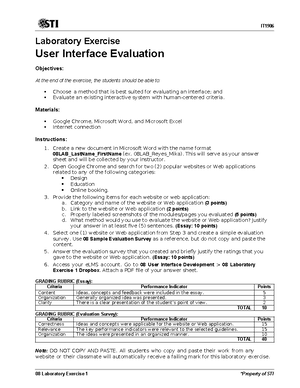 02 Laboratory Exercise 1 - Instructions: (50 points) 1. Choose two (2 ...