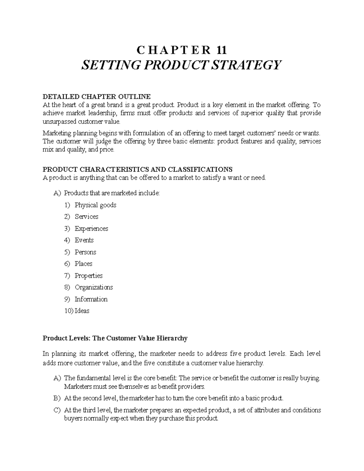 242766792 Chapter 11 Product Strategy C H A P T E R 11 SETTING