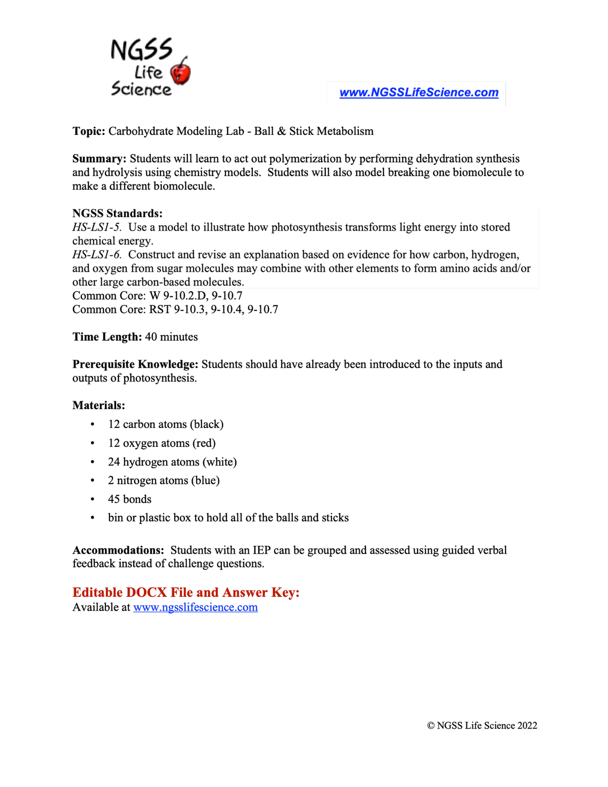 Carbohydrate modeling lab ball stick metabolism - Studocu