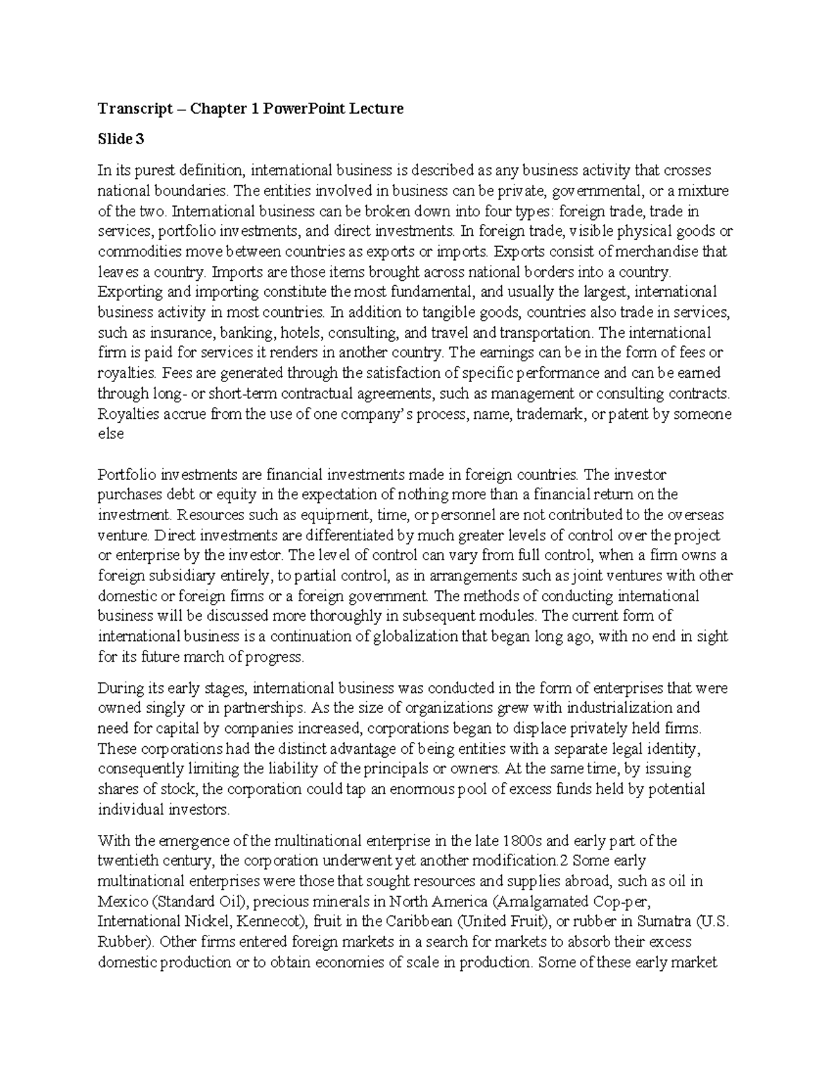 Transcript - Chapter 1-1 - Transcript – Chapter 1 PowerPoint Lecture Slide 3 In its purest - Studocu