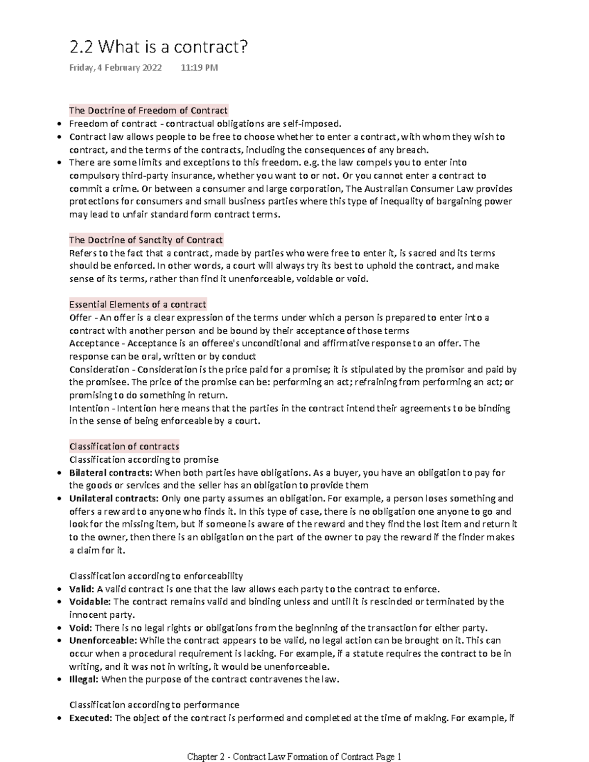 What is a contract - The Doctrine of Freedom of Contract Freedom of ...