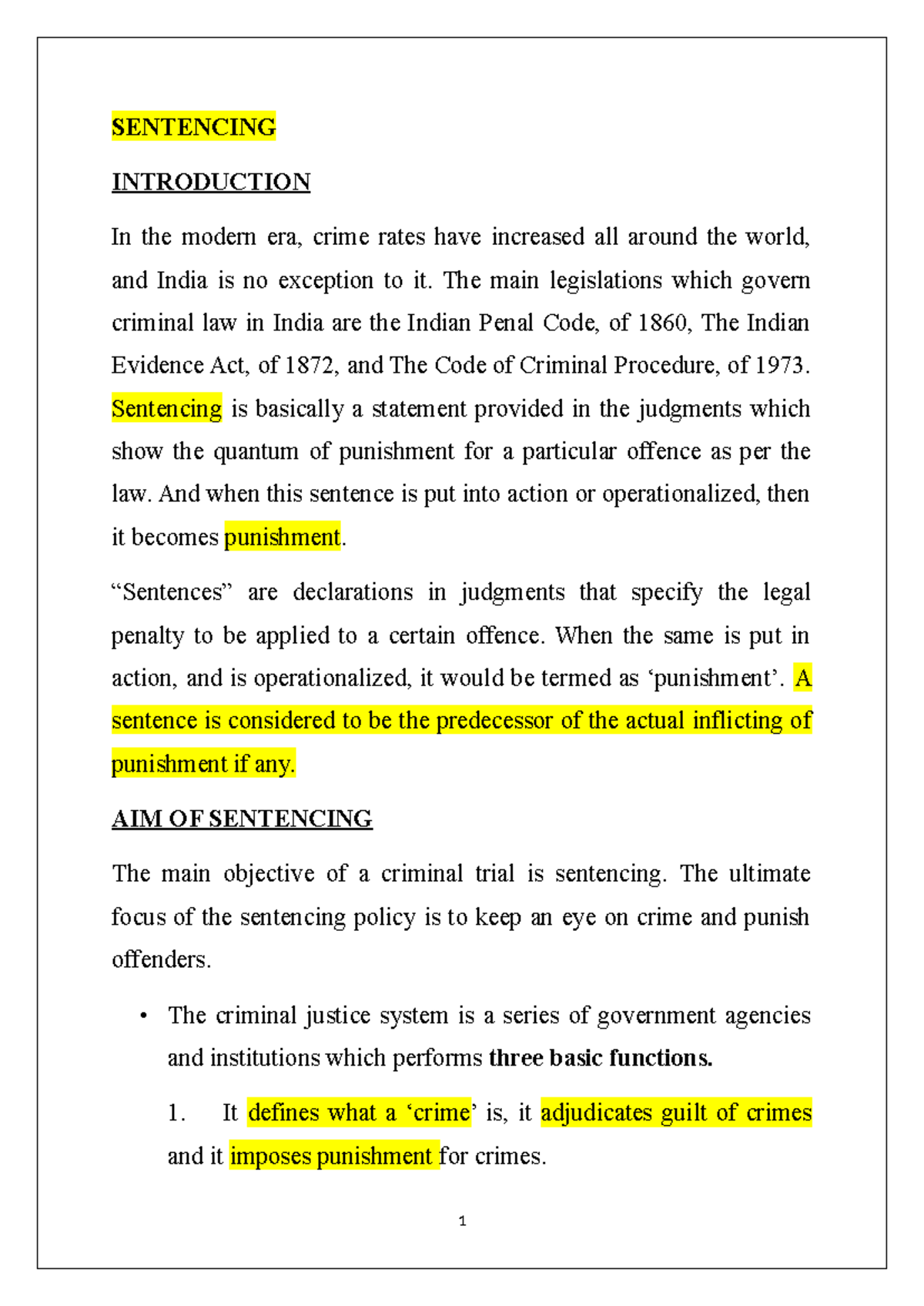 3. Sentencing Policy - kdsjfajknf - SENTENCING INTRODUCTION In the ...