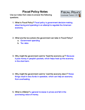 3.04 Federal Reserve Honors - Part 1: Positive questions: 1. What does ...