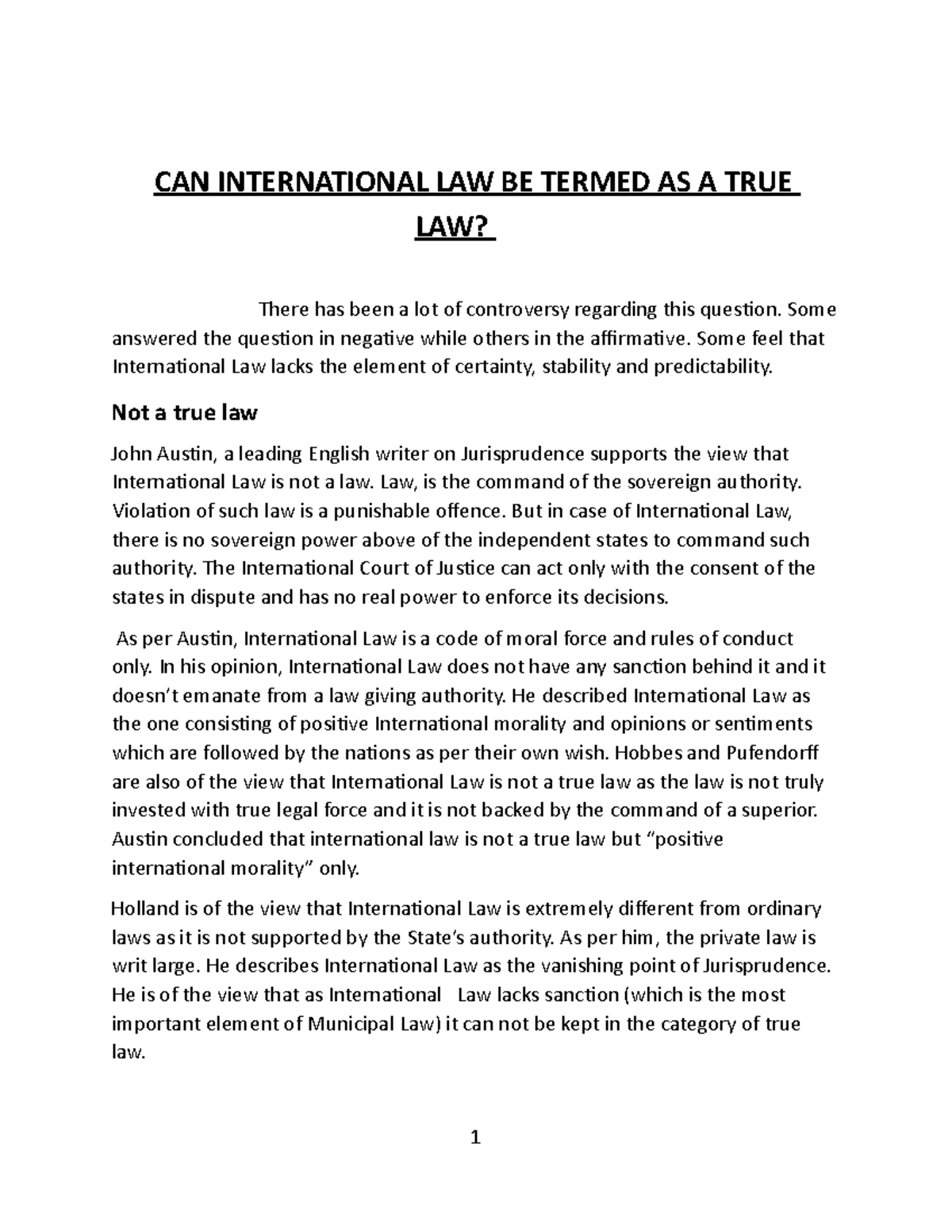 CAN International LAW BE Termed AS A TRUE CAN INTERNATIONAL LAW BE can-international-law-be-termed-as-a-true-can-international-law-be