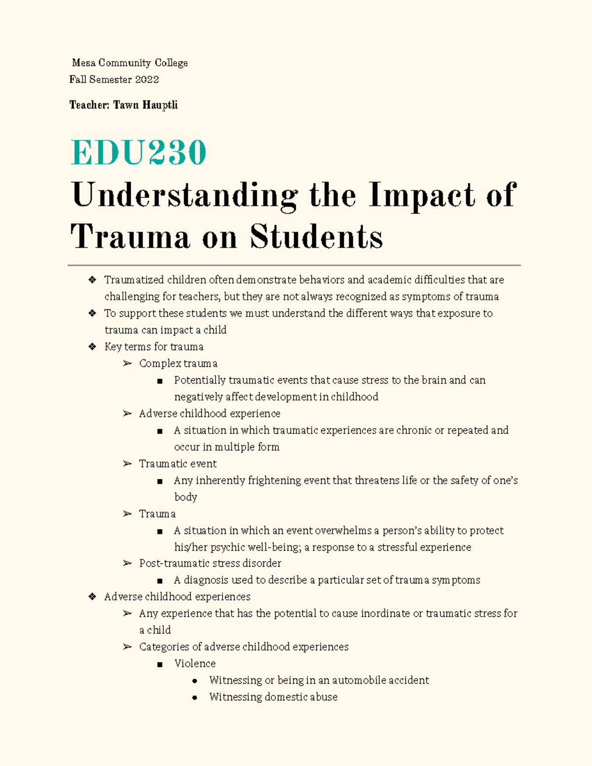 Inspire 57 - Understanding the Impact of Trauma on Students - Mesa ...