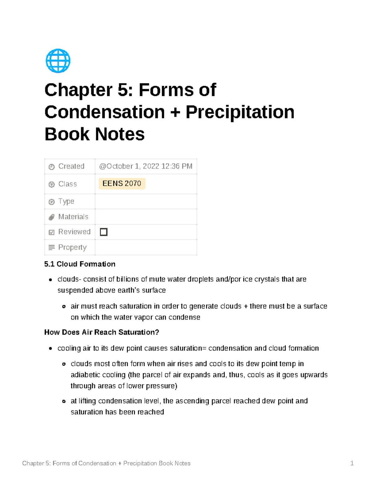 Chapter 5 Forms of Condensation Precipitation Book Notes - Chapter 5 ...