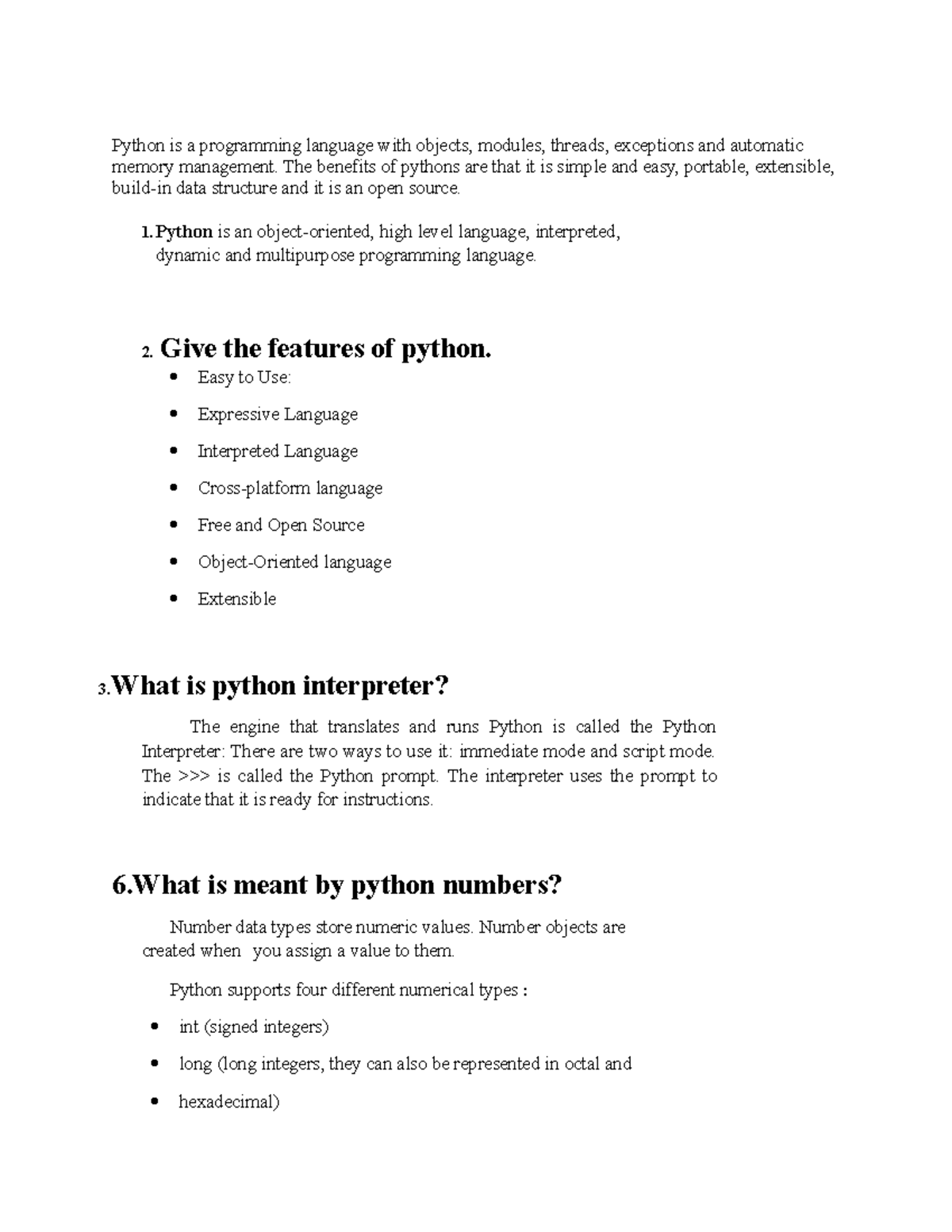 Python Notes Python Is A Programming Language With Objects Modules