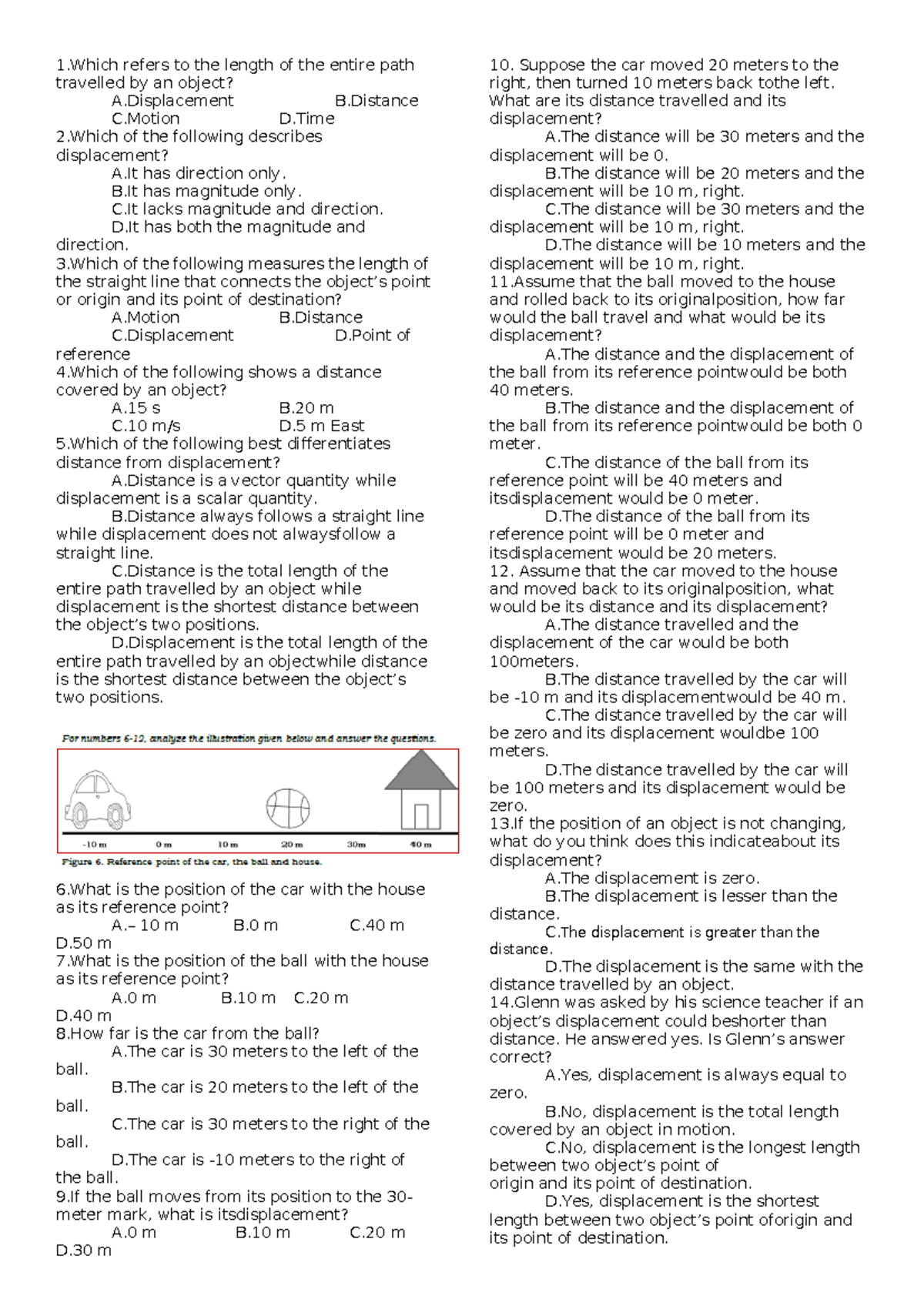 Science 7 Reviewer Quarter 3 - 1 refers to the length of the entire ...
