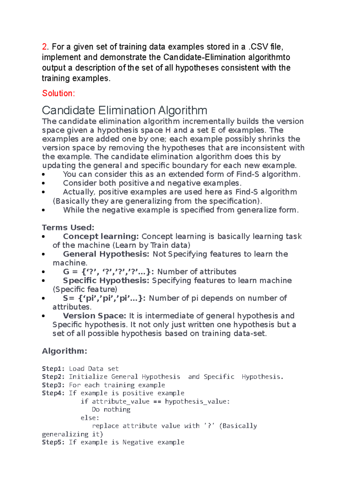 LABORATORY MANUAL DHFCHDVC NBGKCVAD MZMVDNDCFHVD - 2. For a given set of training data examples ...