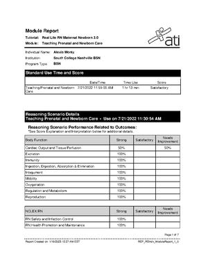 ATI Real Life RN Maternal Newborn 3.0 Postpartum Hemorrhage ...