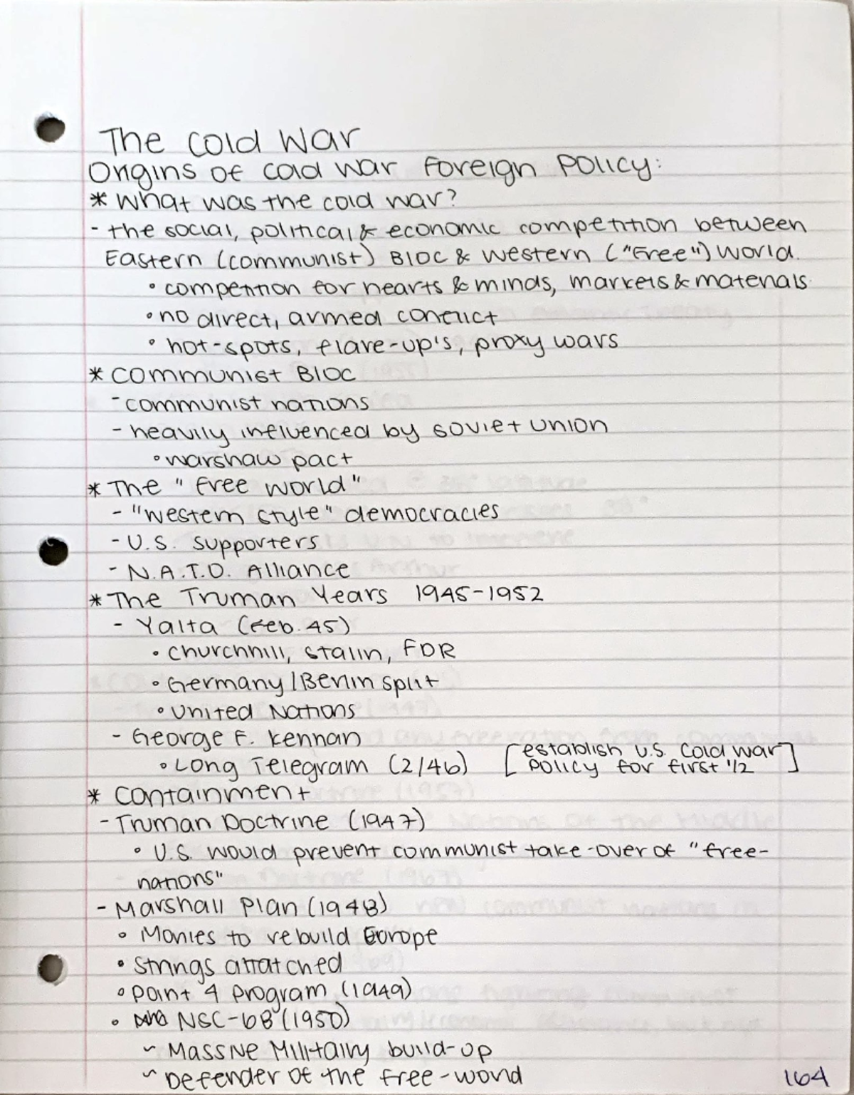 The Cold War Notes - The cold war Origins of cold war Foreign Policy ...