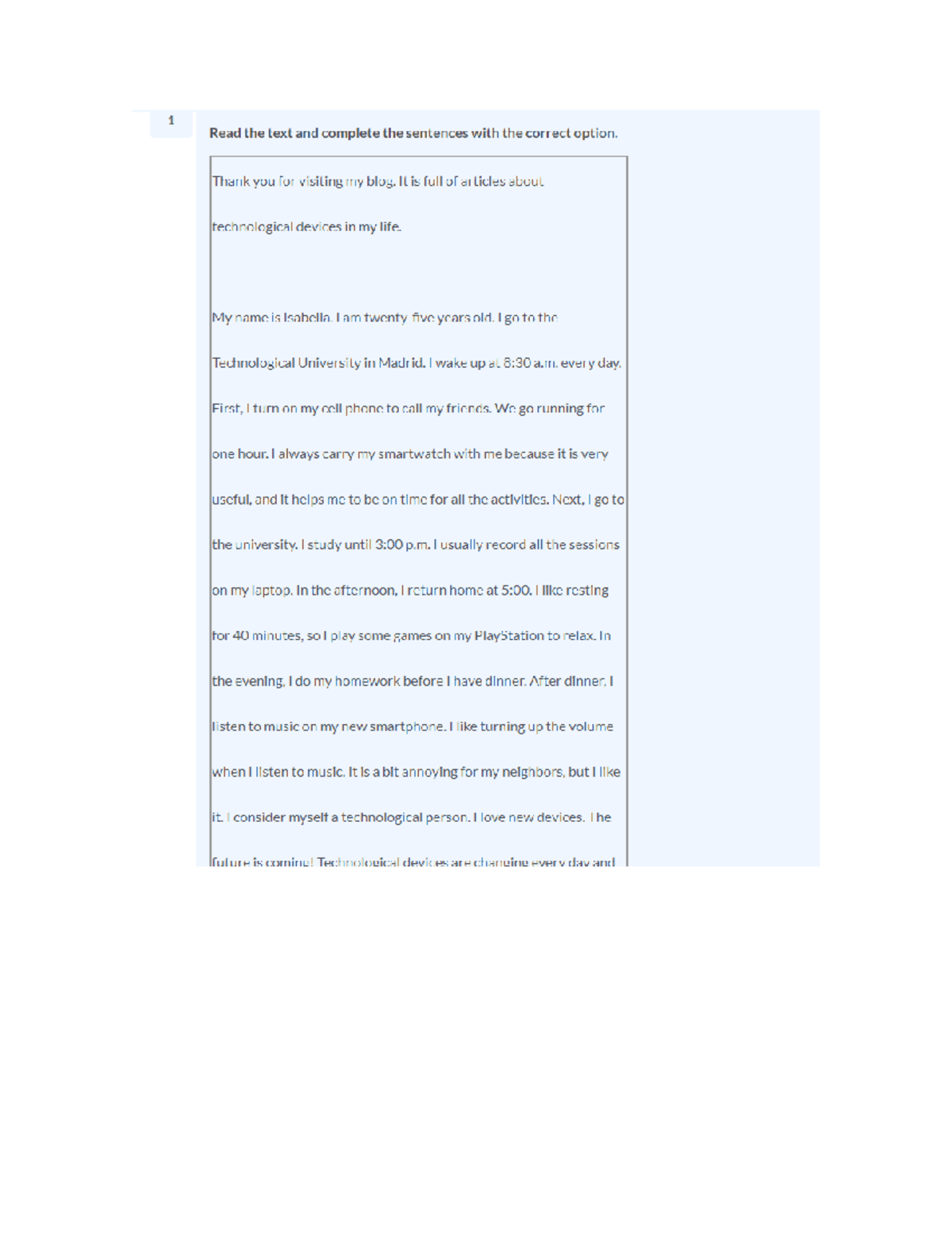 Week 10 - Pre-Task Reading - Time to practice - Ingles III - Studocu