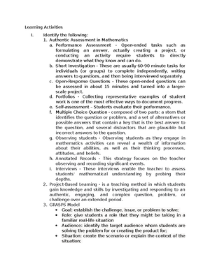 Assessment in Learning 1-Module 7 - GRACE MISSION COLLEGE ASSESSMENT ...