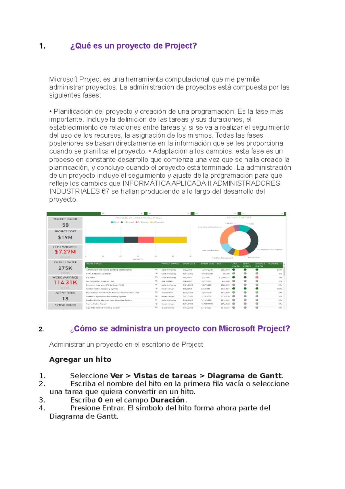 511791174 Foro Tematico Que Es Un Proyecto de Project - 1. ¿Qué es un ...