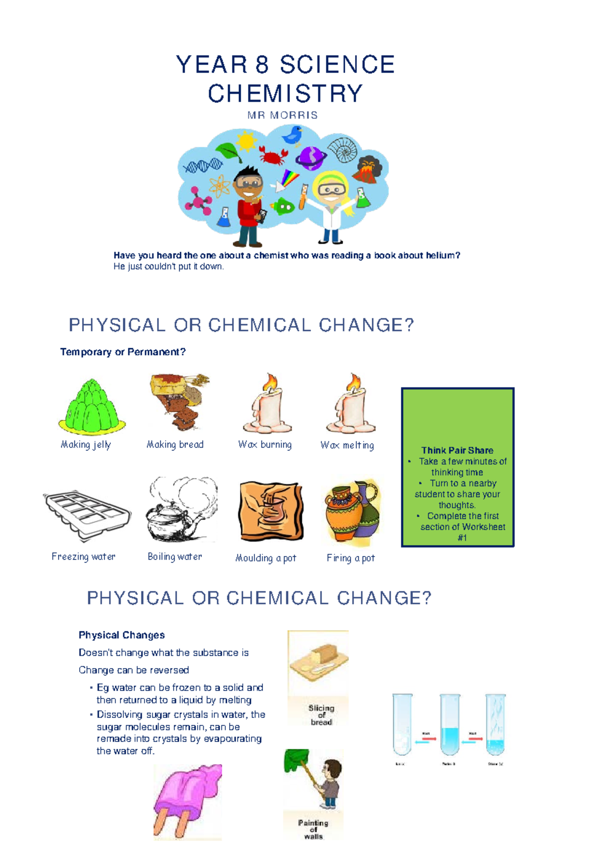 8 Chemistry Ppt Notes - YEAR 8 SCIENCE CHEMISTRY MR MORRIS Have you ...