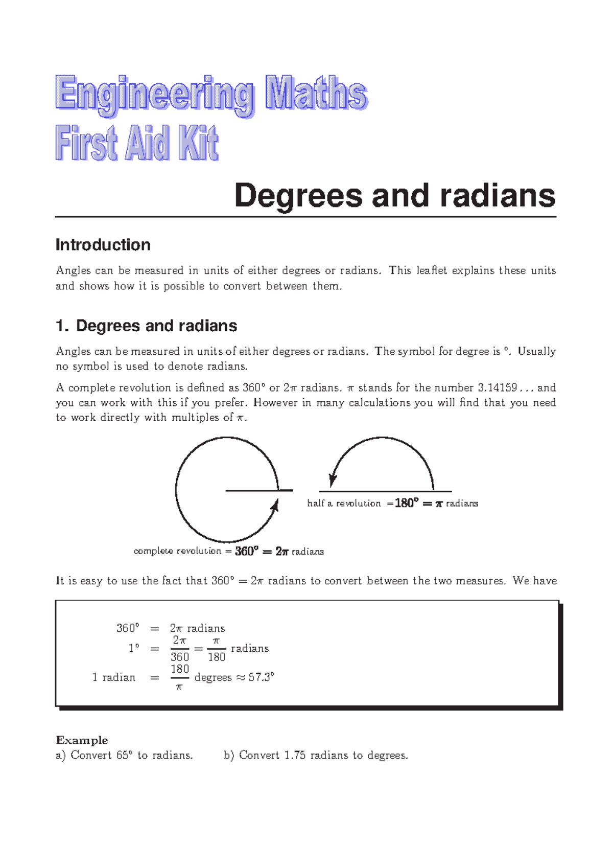 Radian+and+degrees+notes+and+lesson+student+version+ - Degrees and ...