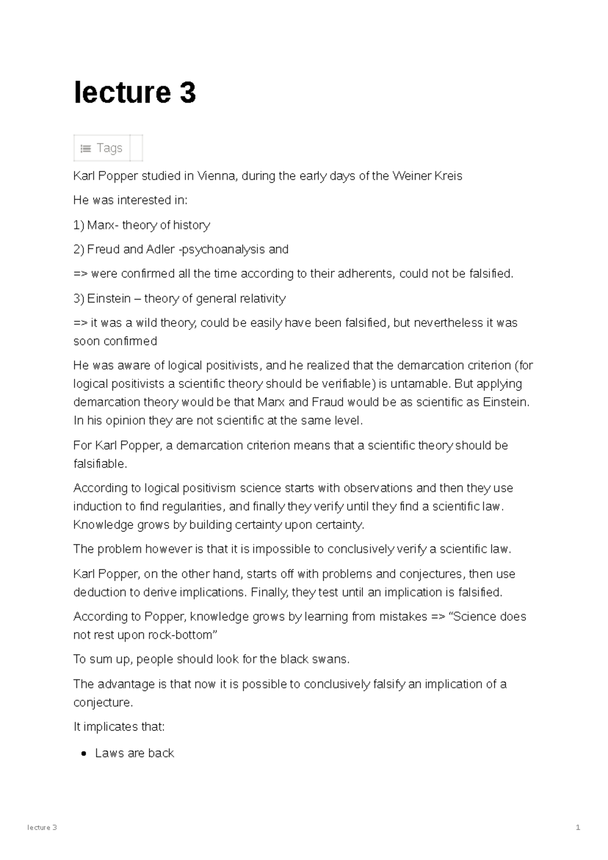 Economic methodology week 3 - lecture 3 Tags Karl Popper studied in ...