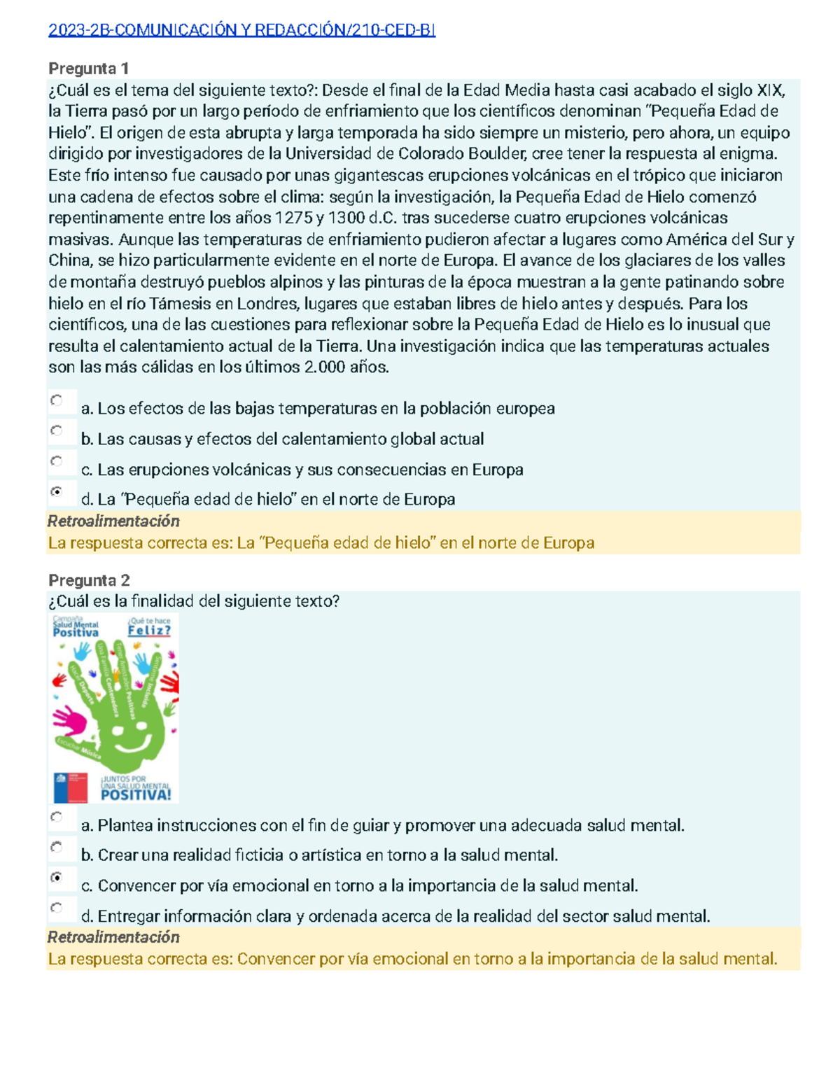 Examen final Comunicacion y redaccion - 2023 - 2B-COMUNICACIÓN Y ...