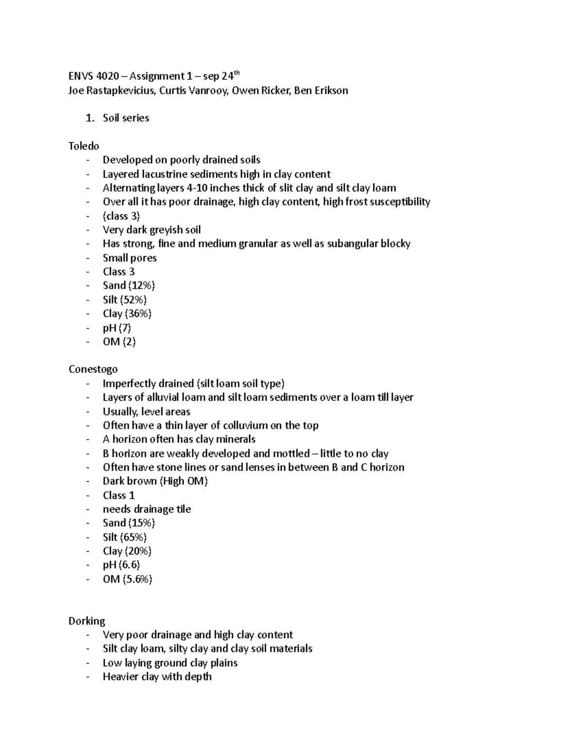 ENVS 4090 – Assignment 1 – sep 24th - ENVS 4020 – Assignment 1 – sep ...