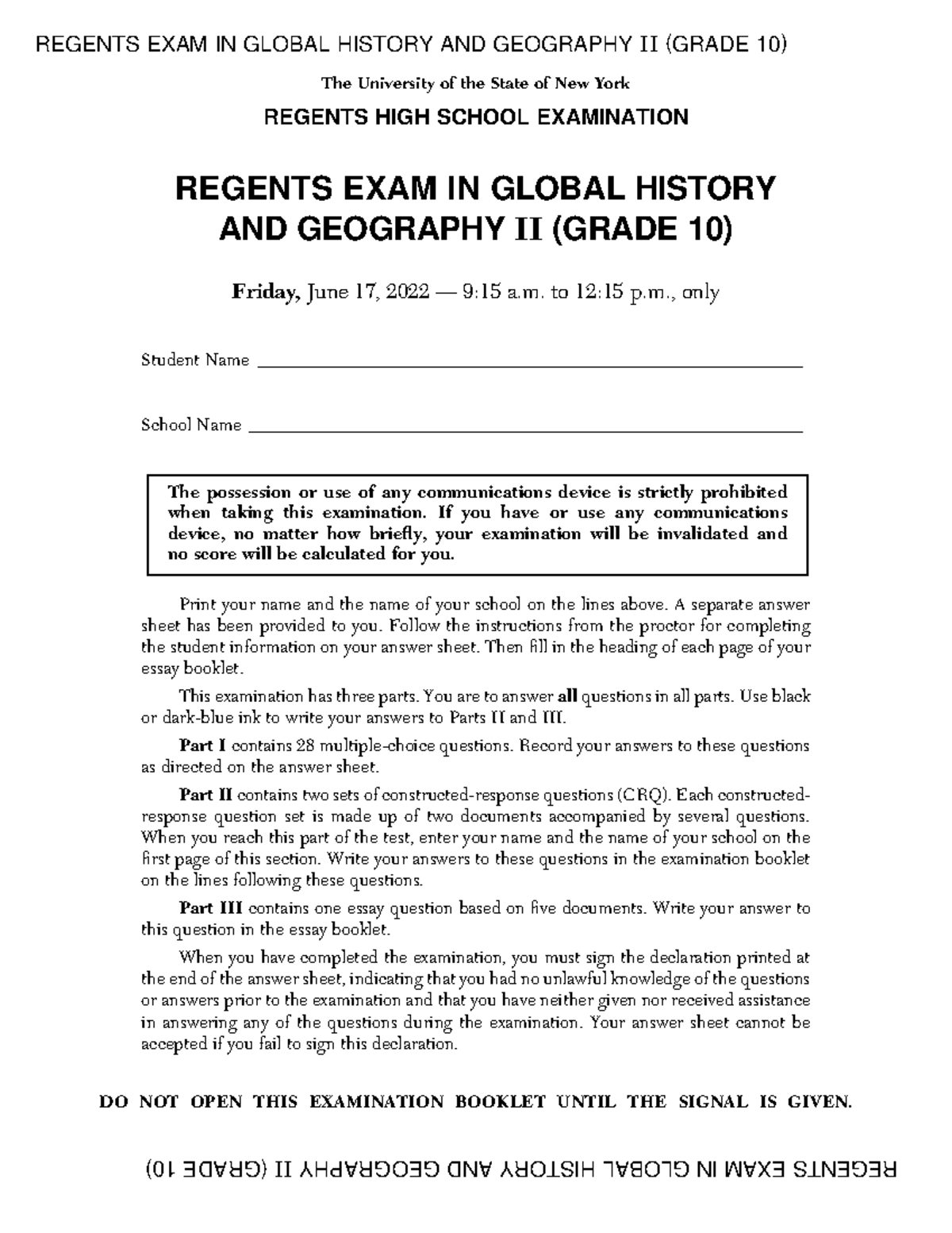 Glhg2-62022-examw - It's an regents review - REGENTS EXAM IN GLOBAL ...