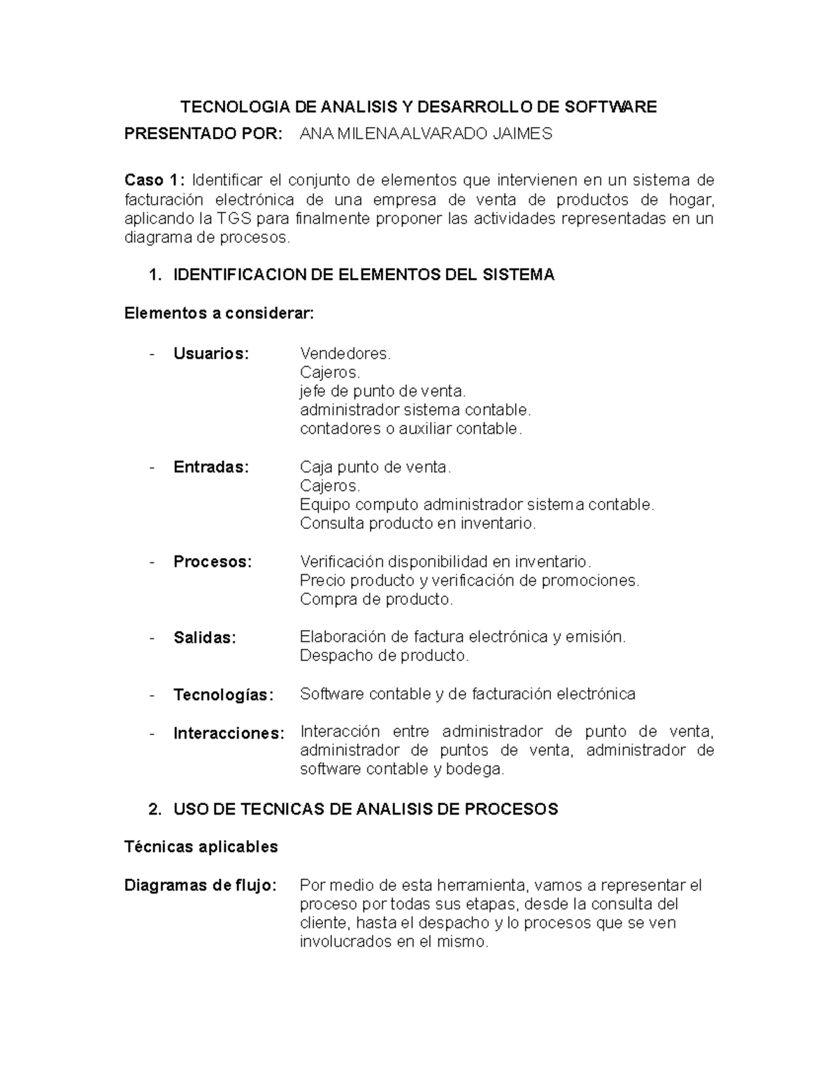TECNOLOGIA DE ANALISIS Y DESARROLLO DE SOFTWARE - TECNOLOGIA DE ...