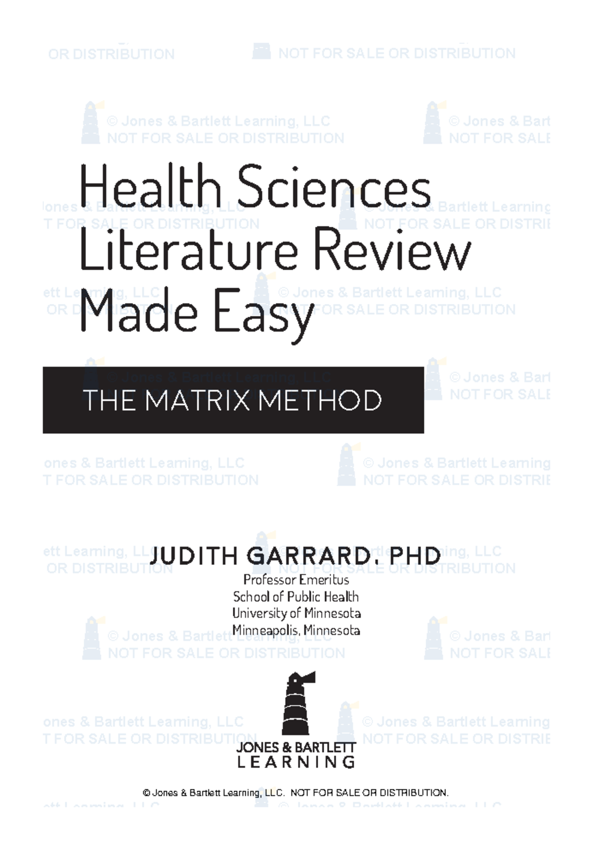 9781284133950 FMxx i xvi - Health Sciences Literature Review Made Easy ...