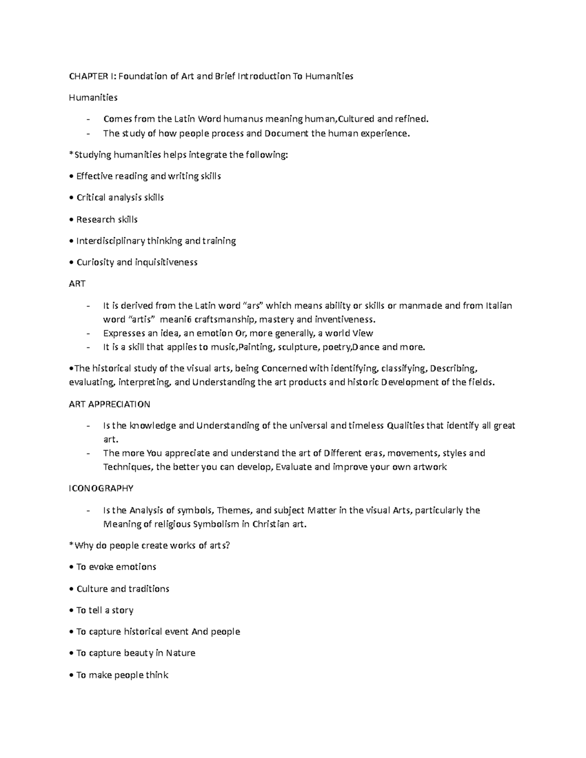 Reviewer IN ARTS Appreciation - CHAPTER I: Foundation of Art and Brief ...