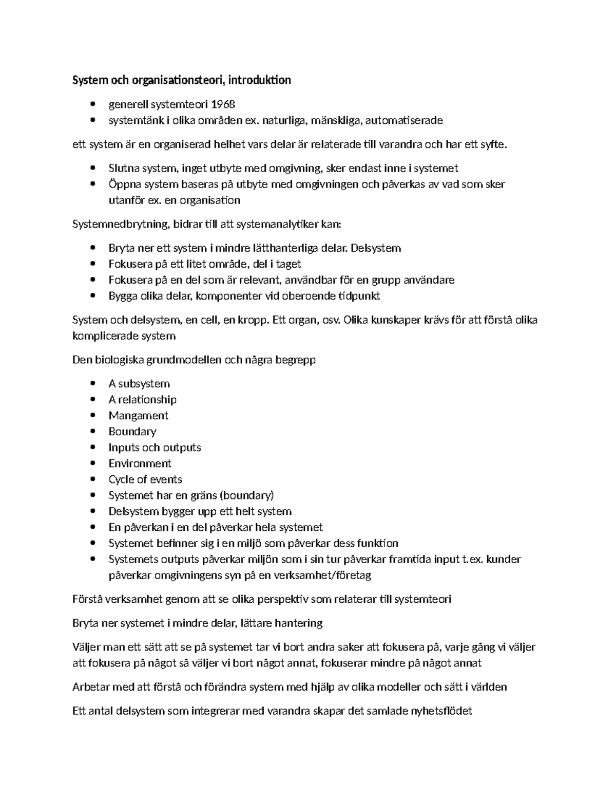 System och organisationsteori - naturliga, mänskliga, automatiserade ...