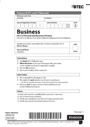 Unit 3 Jan 2020 Exam - unit 3 personal and business finanace past ...